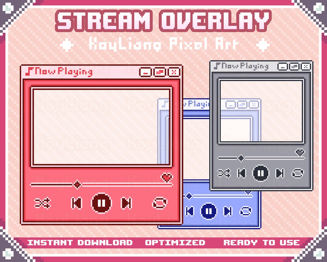Cute Overlays for Twitch Streamer, Webcam Border With Music Player ...