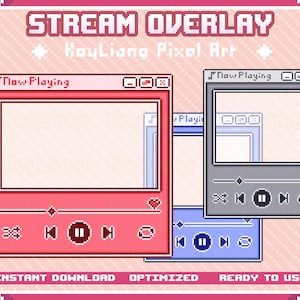 Cute Overlays for Twitch Streamer, Webcam Border With Music Player ...