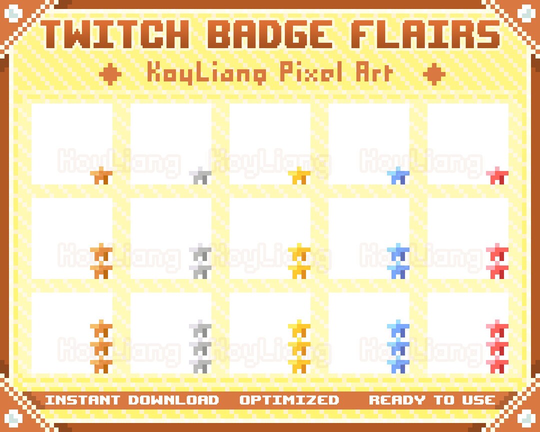 Twitch Badge Flairs Subscriber Tier Reward Little Star - Etsy