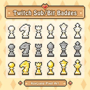 Pixel Chess Twitch Sub Badges: 8-bit Gaming Style - Etsy