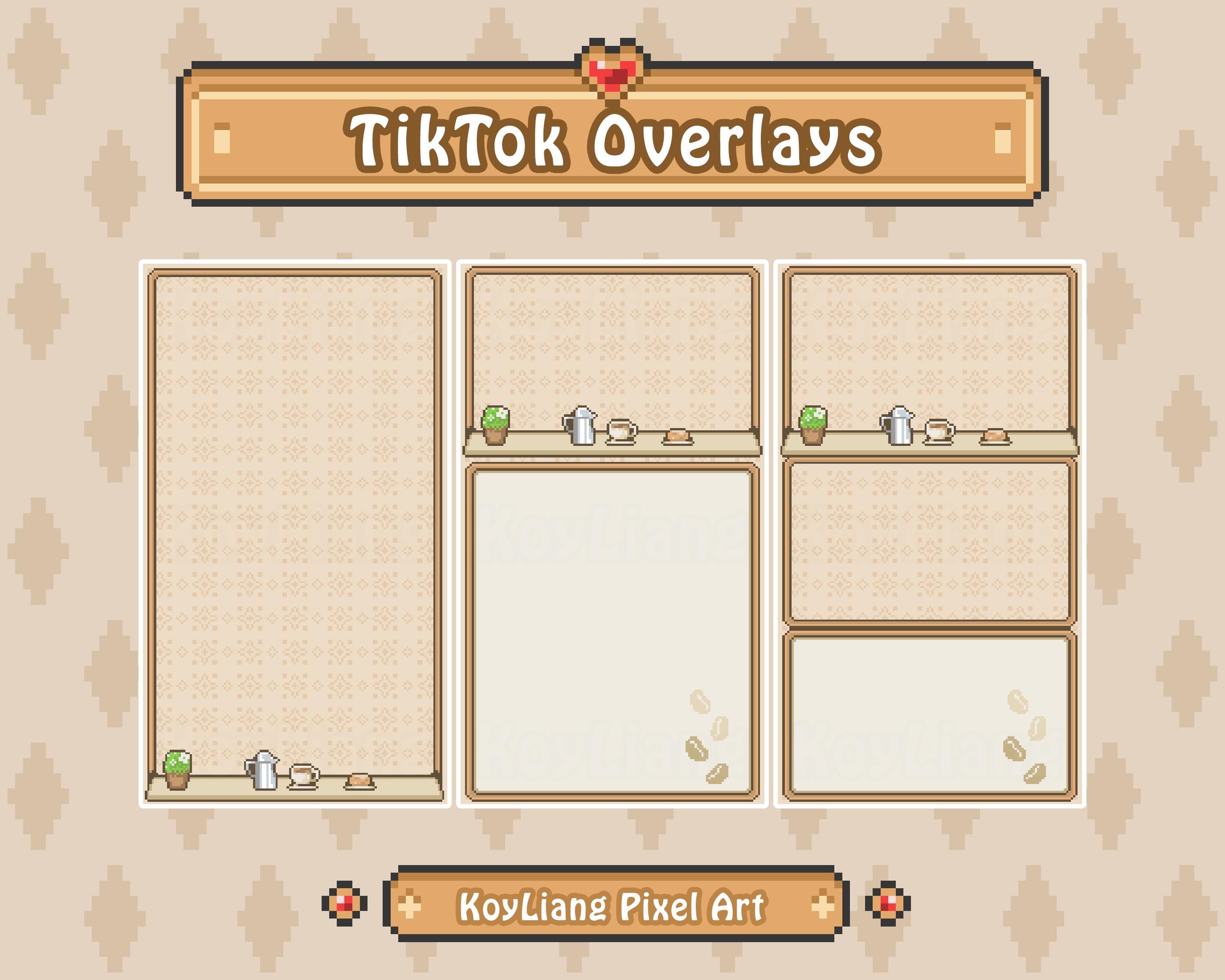 Cozy Cafe Pixel Art Streaming Overlays: Tiktok, Reels, Youtube (PNG ...