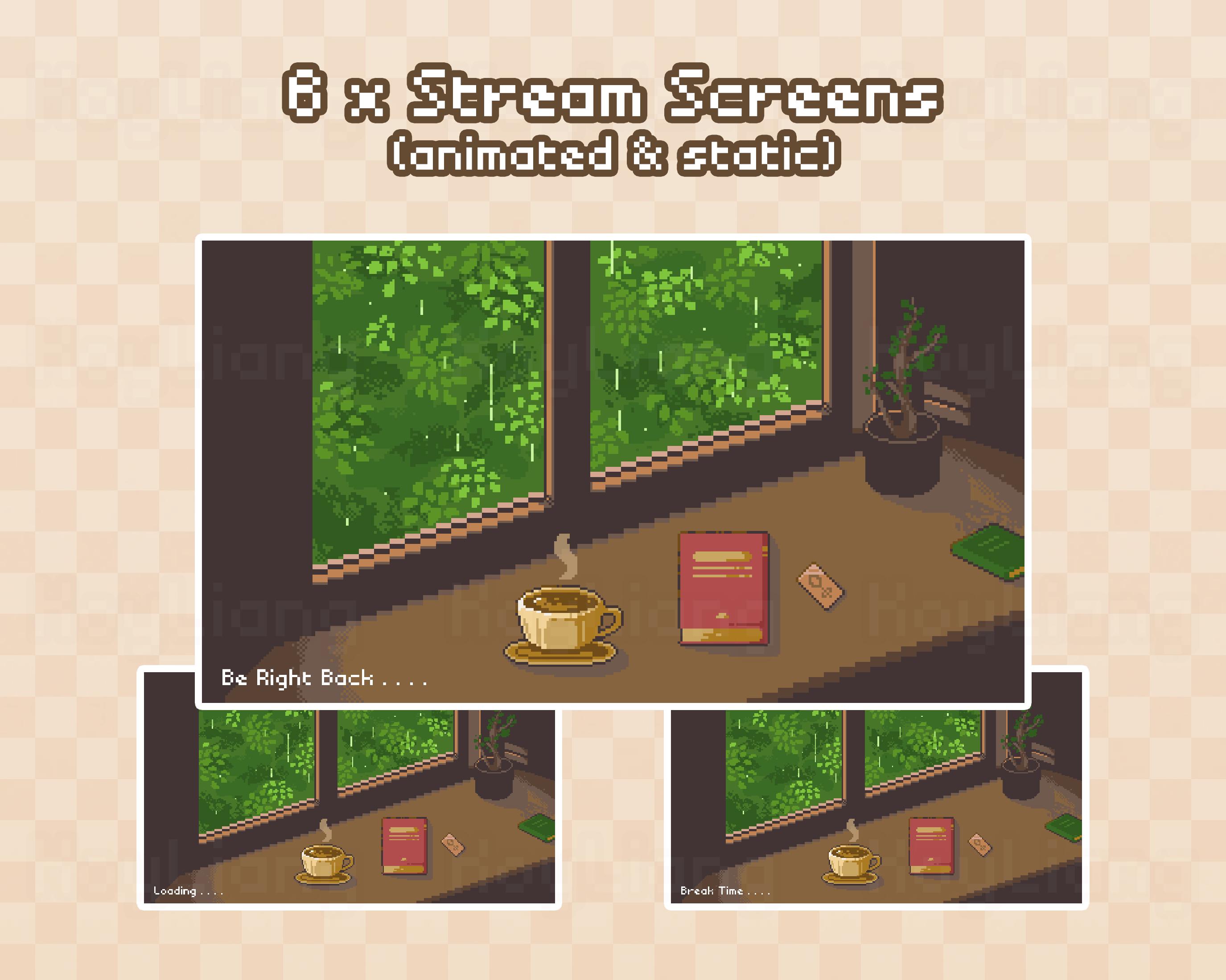 Cozy Cafe Stream Package: 8 Bit Pixel Twitch Overlays - Etsy