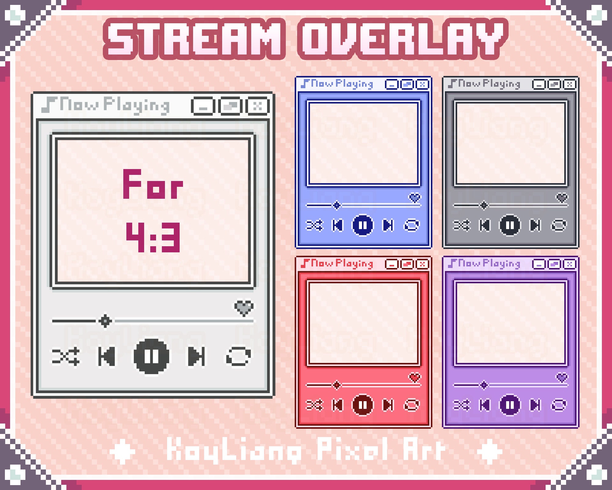 Niedliche Overlays für Twitch Streamer, Webcam Border mit Music Player ...
