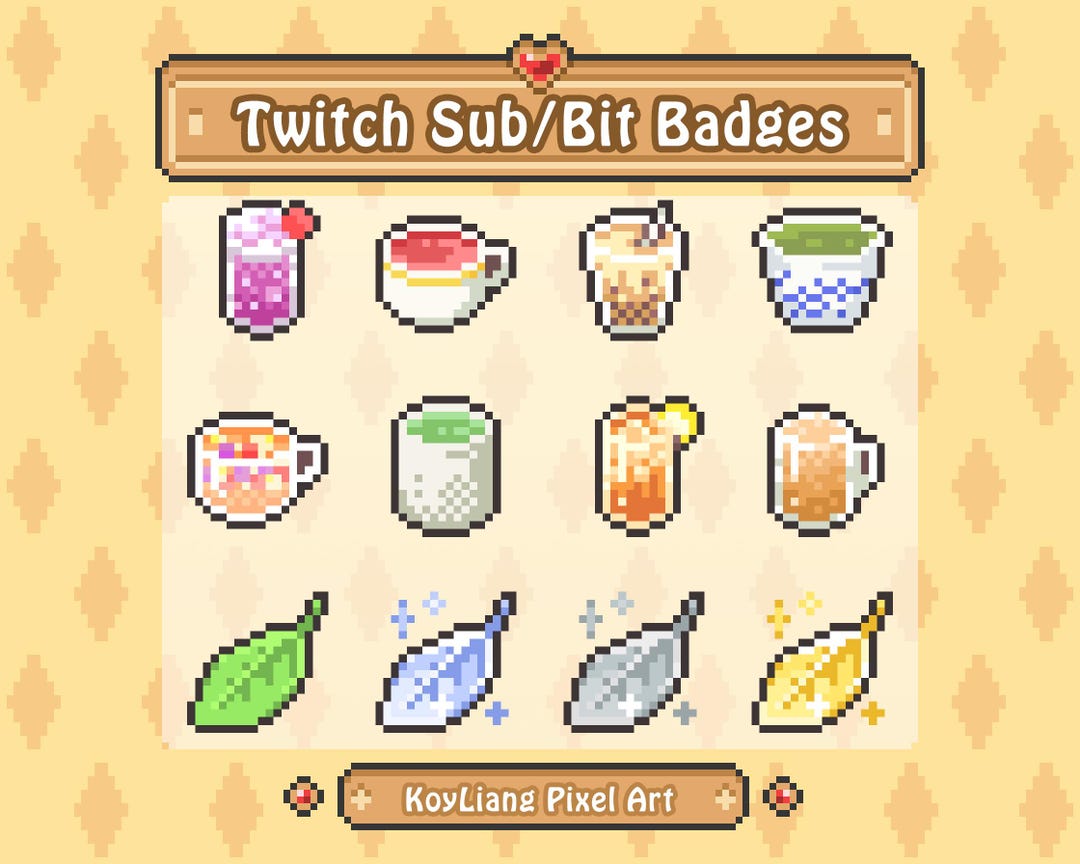 Tea Sub Badges for Twitch Channel Subscriber Tier Icons Pack, Bubble ...