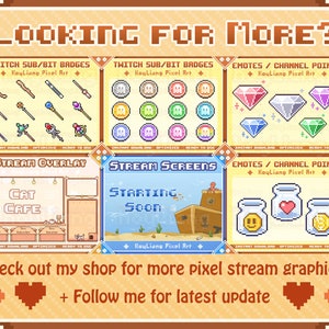Twitch Cat Alerts Pack for Streamer in 8bit Pixel Style, New Follower ...