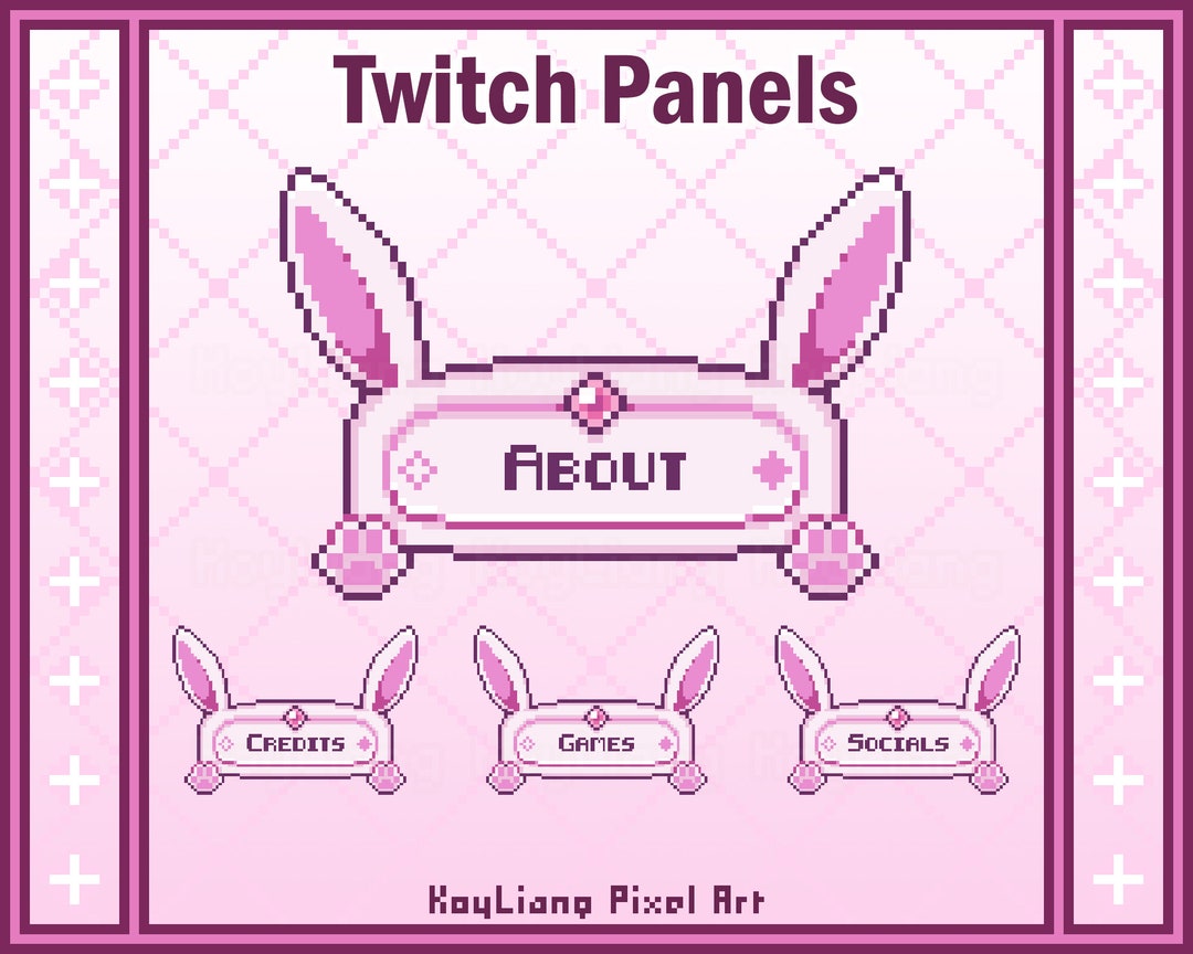 Bunny Twitch Panels Pack, Cute Assets for Twitch Channel Customization ...