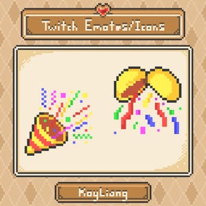 Party Popper Twitch Emote: 8 Bit Pixel Art, Celebration Confetti - Etsy