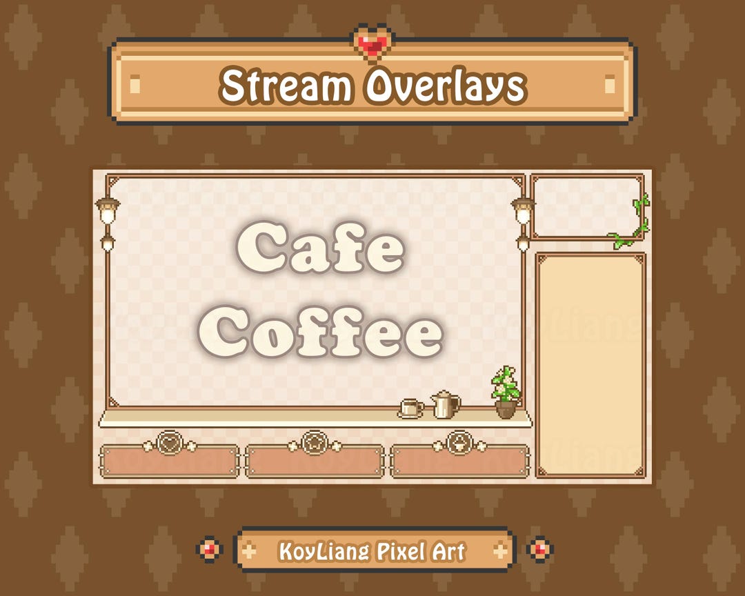 Cute Coffee Theme Twitch Overlays, Cozy Cafe Streamer Assets, Youtube ...