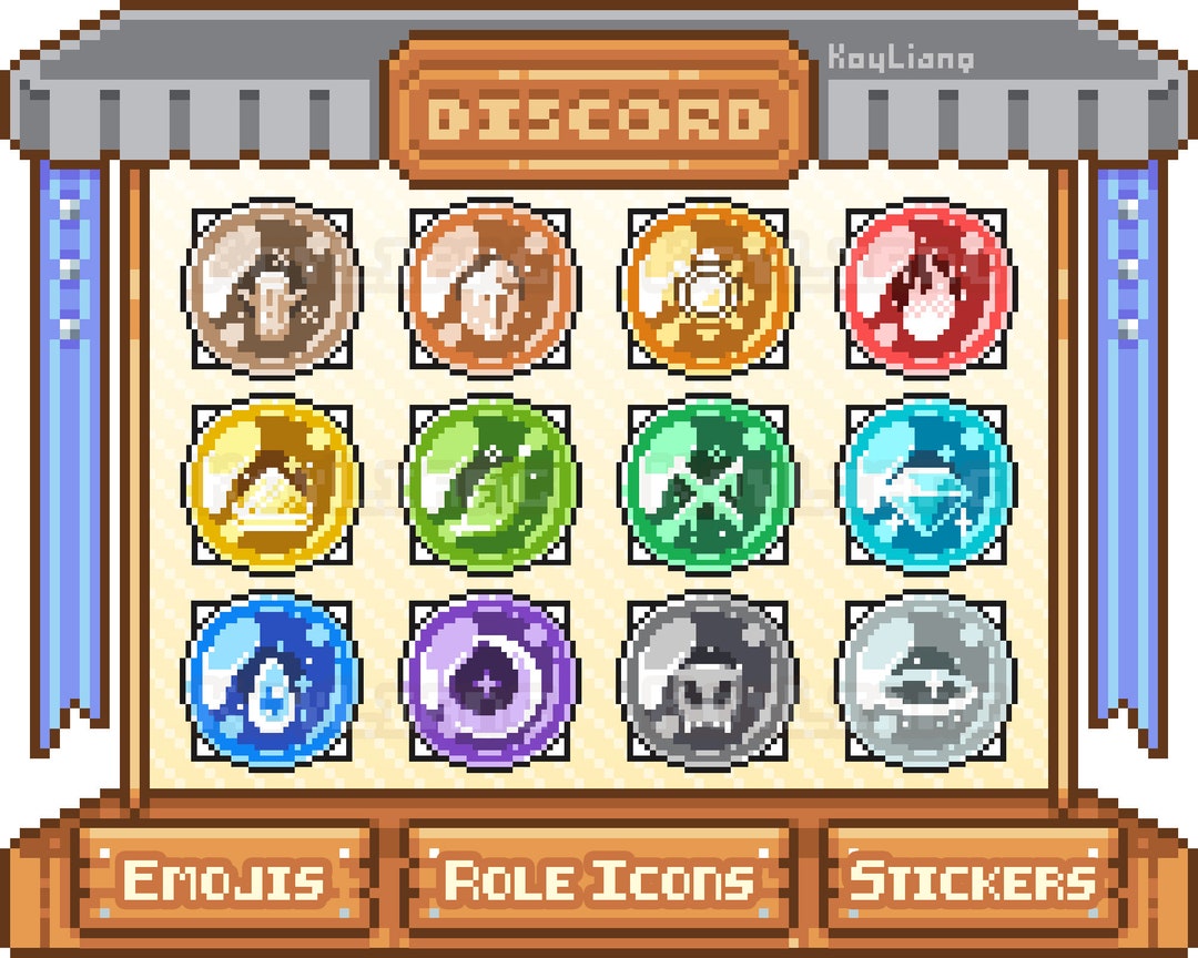 Cool Discord Role Icons and Emojis Package Pixel Stickers Bundle ...