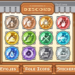 Cool Discord Role Icons and Emojis Package - Pixel Stickers Bundle ...