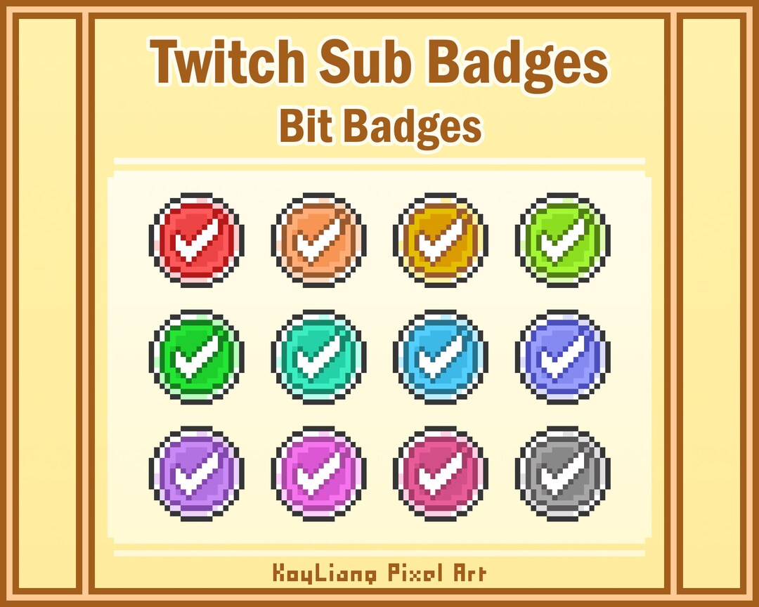 Simple Verified Logo for Twitch Channel, Colorful Tick Sub Badges to ...