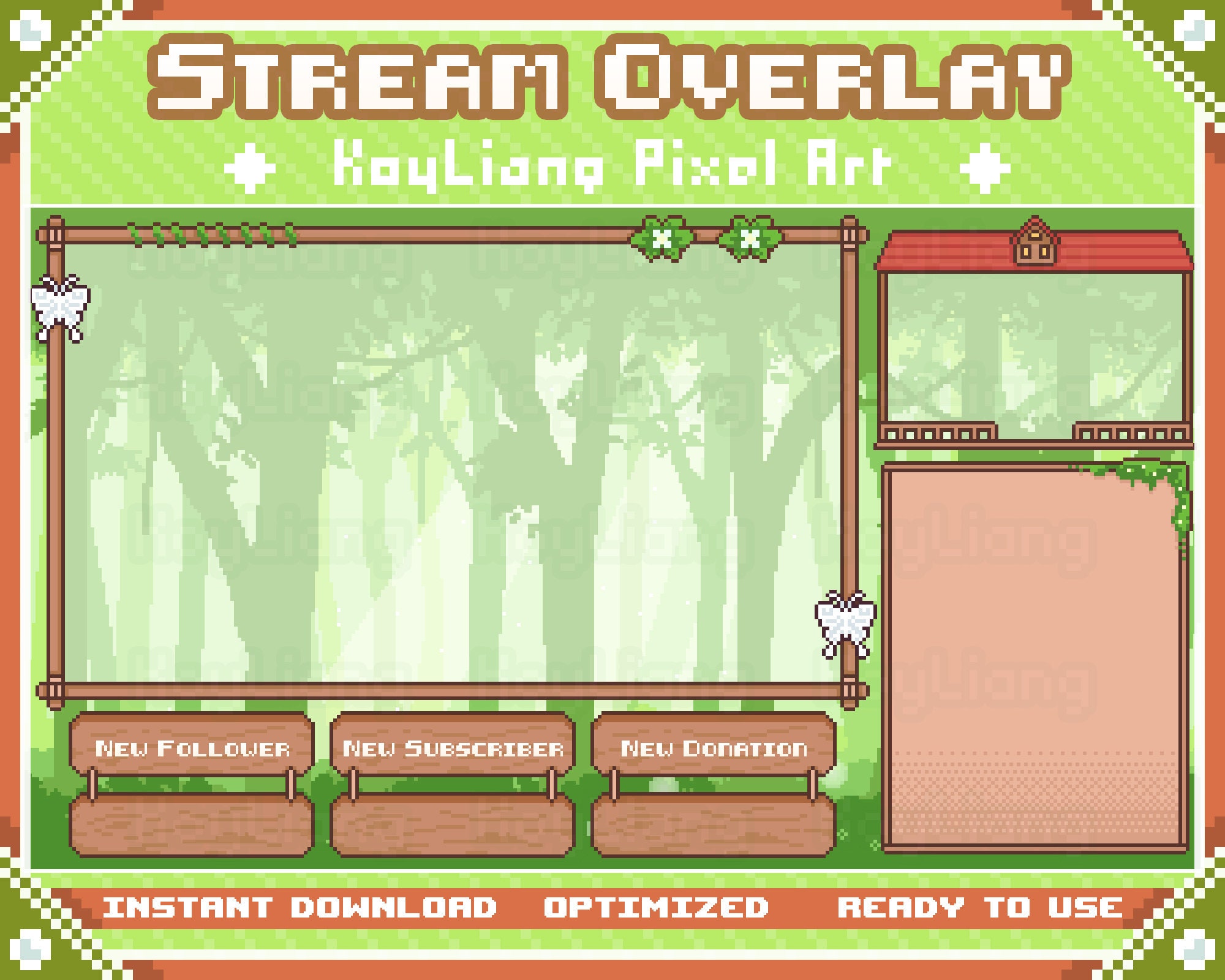 Twitch Overlay for Streamer in Natural Forest Theme - Etsy