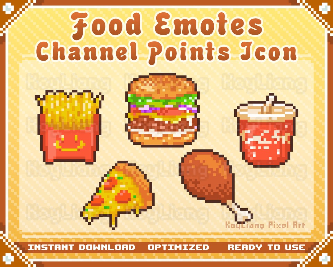Twitch Food Emotes and Channel Points Pack Cute Pixel - Etsy