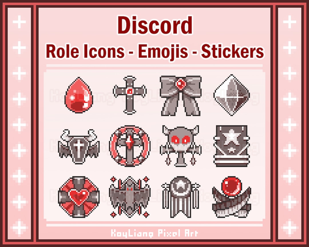 Gothic Role Icons for Discord, Pixel Emojis, Discord Stickers, Emotes ...