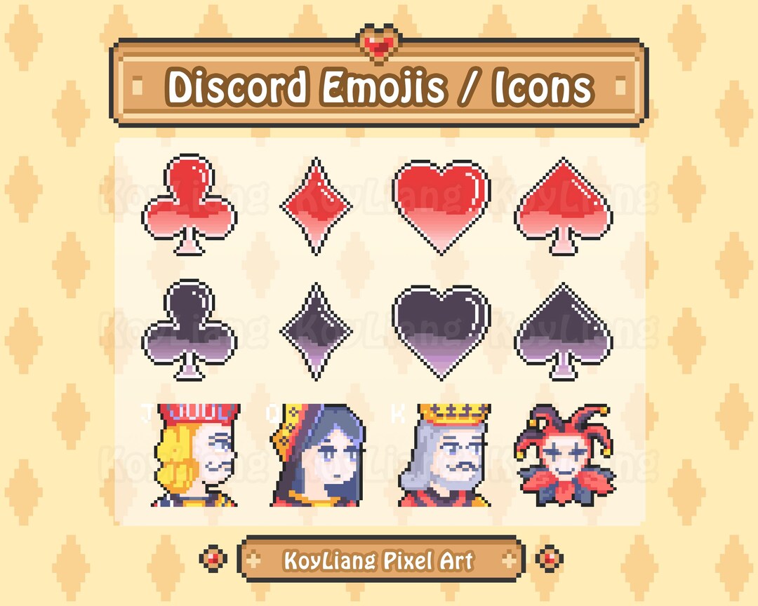 Discord Stickers Pack With Poker Suits, Premade Role Icons and Emoji ...