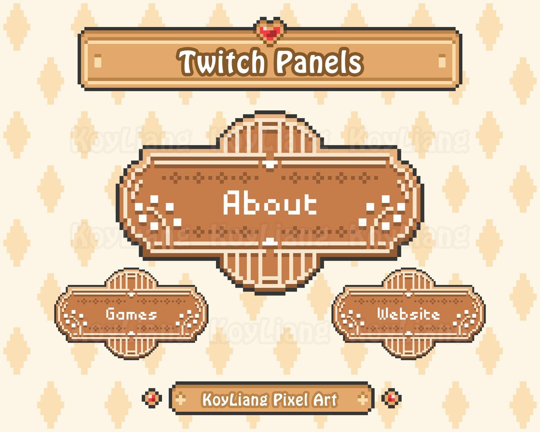 8-bit Twitch Panels – Cozy Cafe Wooden Design (digital Download) - Etsy