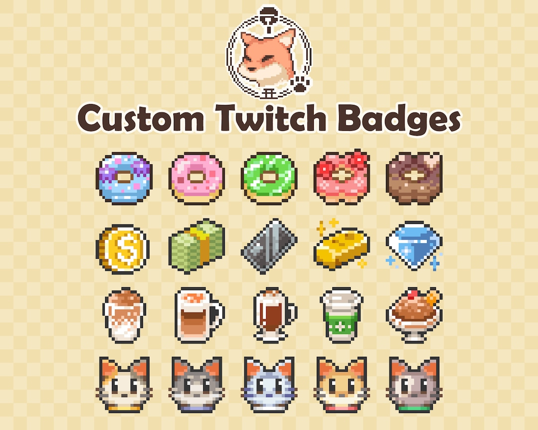 Custom Order of Twitch Sub Badges in 8 Bit Pixel Style, Commission for ...