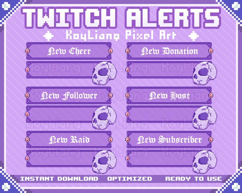 Twitch Alerts Pack in Spooky Design New Follower and - Etsy