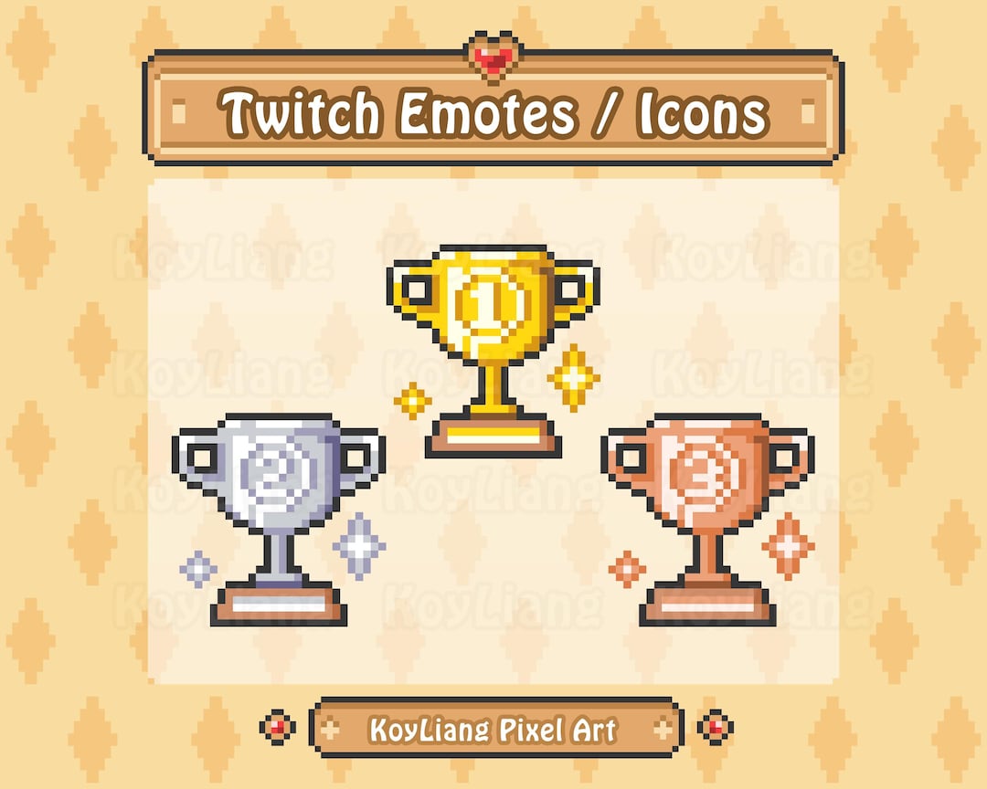 Game Trophy Emotes - Pixel Twitch Channel Icons, Subscriber Ranking ...