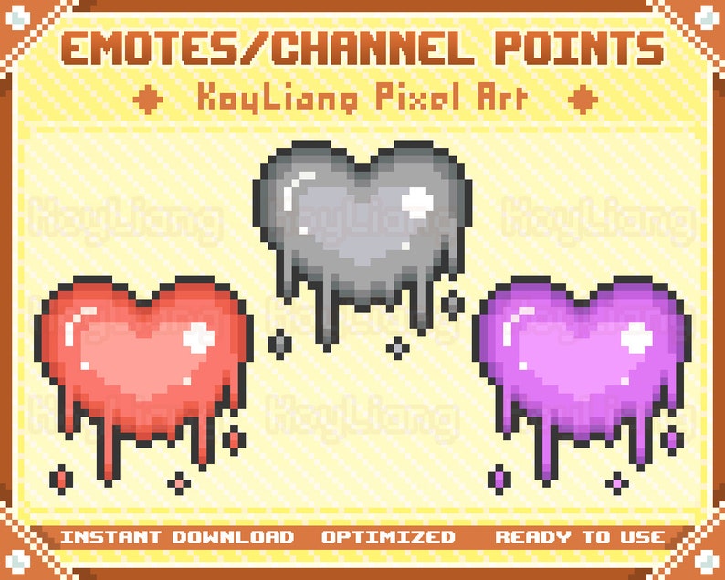 Melting Love Emotes for Twitch Streamer to Reward Follower or - Etsy ...