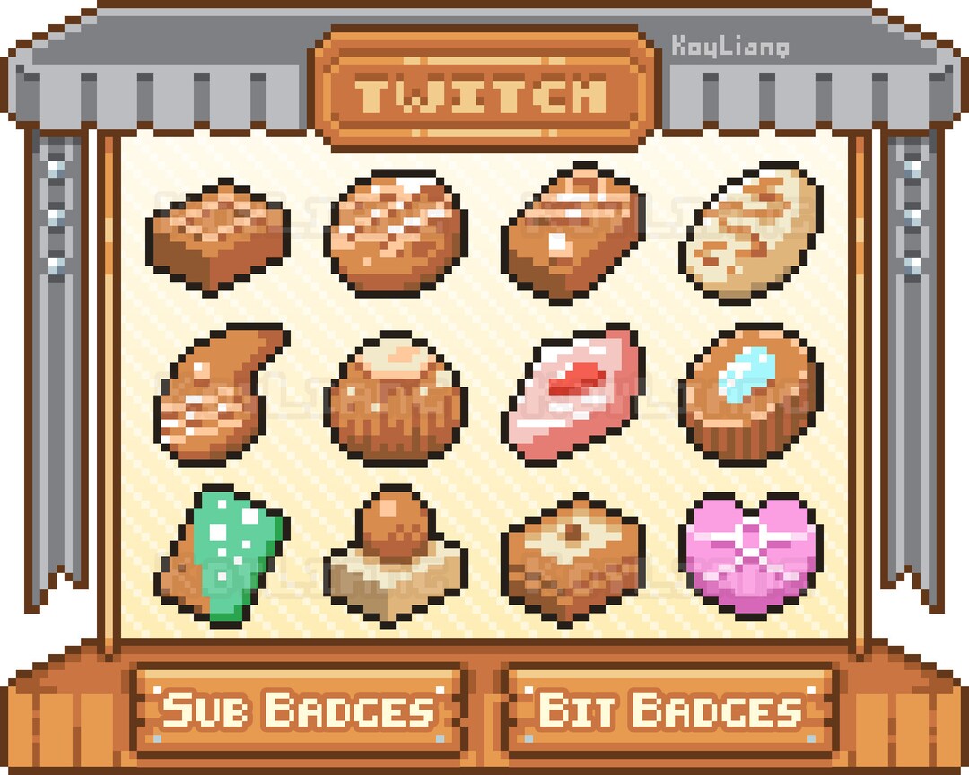 Delightful 8-bit Chocolate Sub Badges Bundle 12 Unique Emotes for ...