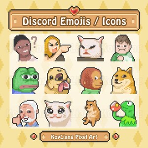 Funny Discord Meme Emojis, Discord Stickers Pack Download, Pixel Style ...