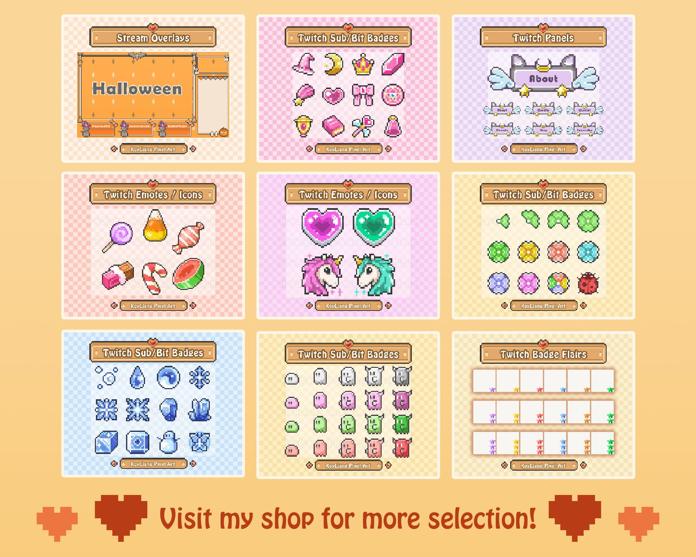 Twitch Overlays Bundle Package, Retro Gaming Theme, Pixel Art Streamer ...