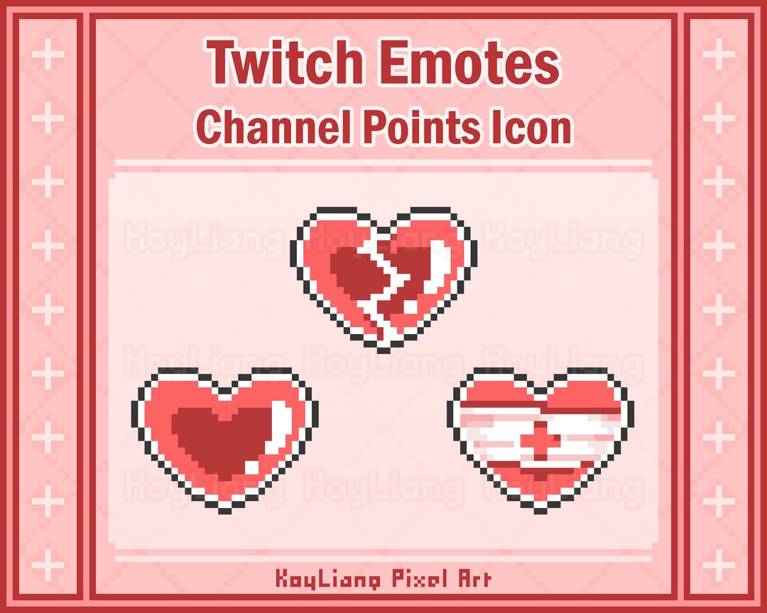 Heart Emotes for Twitch Streamer - Cute Love Shape Channel Points Icon ...