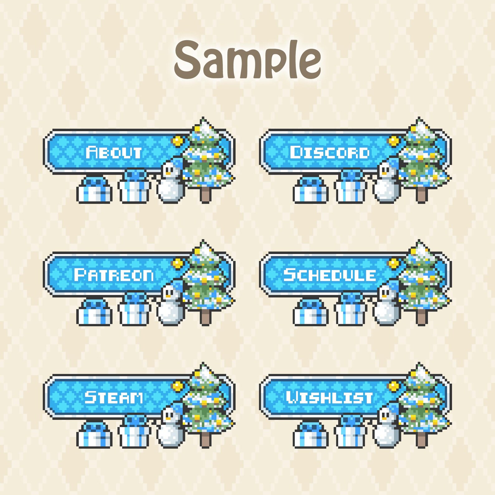 Custom Twitch Panels: Pixel Art Channel Text, Commission Streamer ...