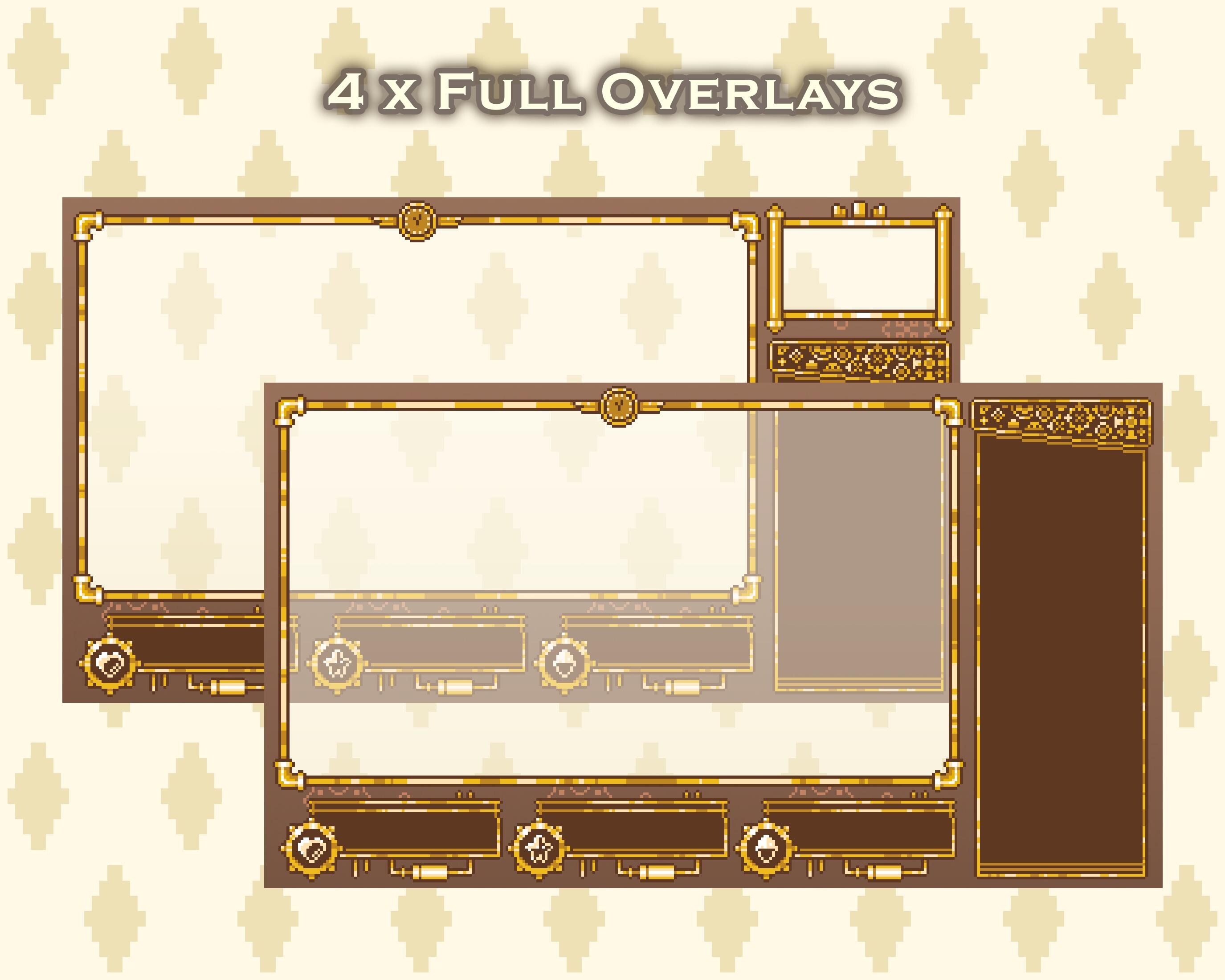 Steampunk Twitch Overlays Package - Streaming Screen Decoration, Retro ...