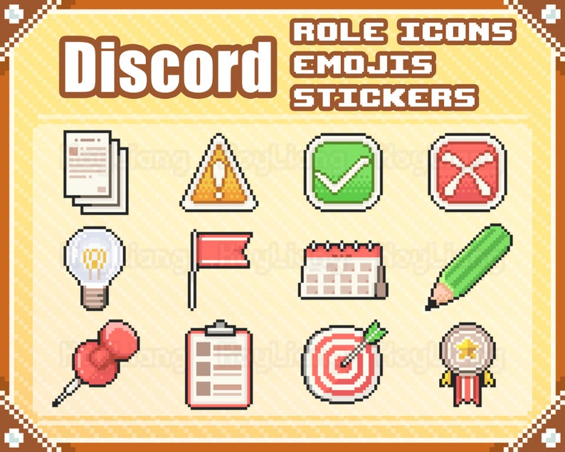 Discord Emojis Pack in Pixel Style, Cute Icons for Milestone Planning ...