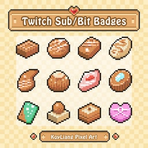 Delightful 8-bit Chocolate Sub Badges Bundle 12 Unique Emotes for ...