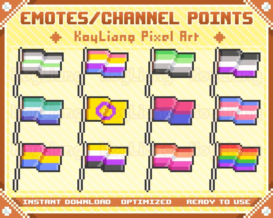 Pride Flag Emotes for Twitch Streamer to Stand and Support - Etsy UK