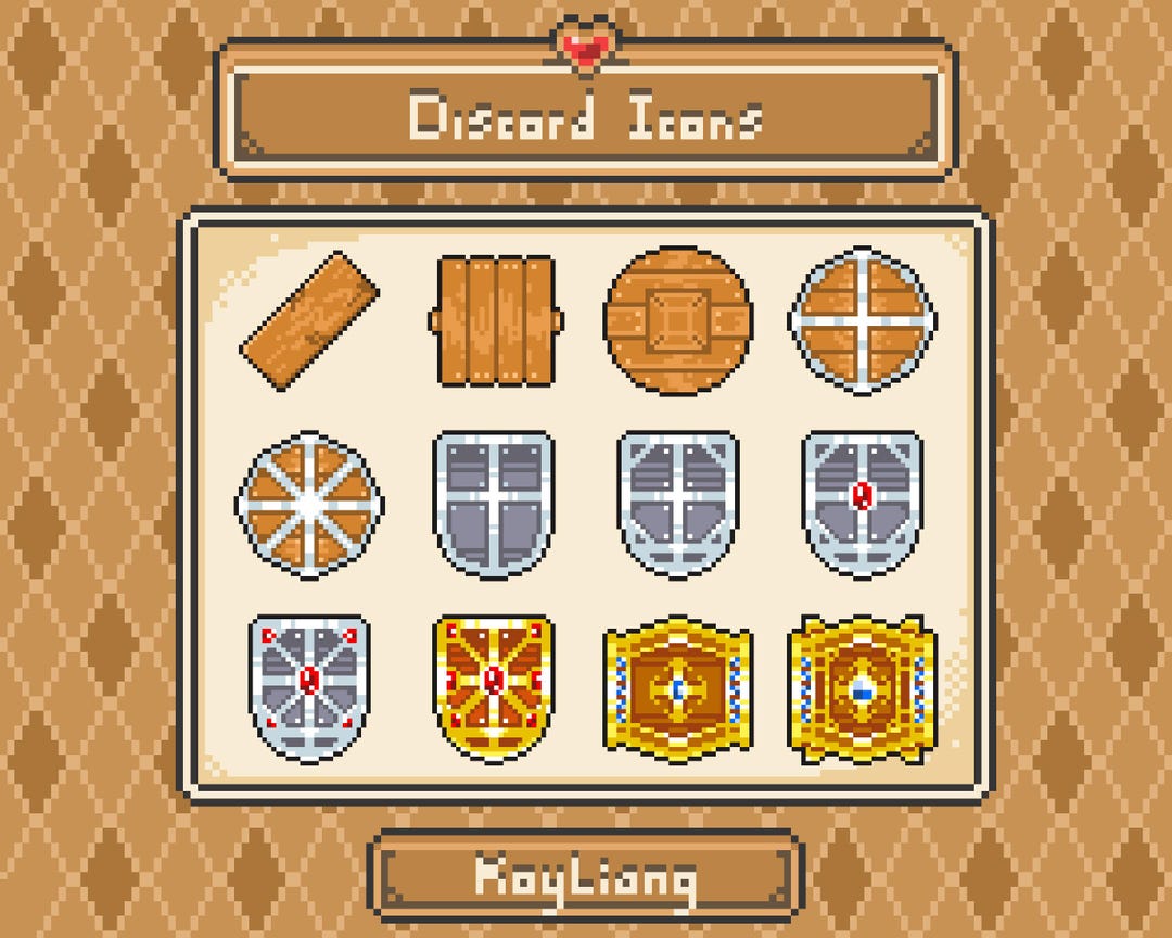 Pixel Shield Discord Emojis, Role Icons, Stickers Bundle, Ancient ...
