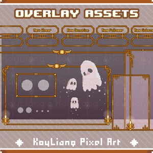 Haunted Stream Overlays for Twitch, Spooky Theme, Pixel Ghost, Webcam ...