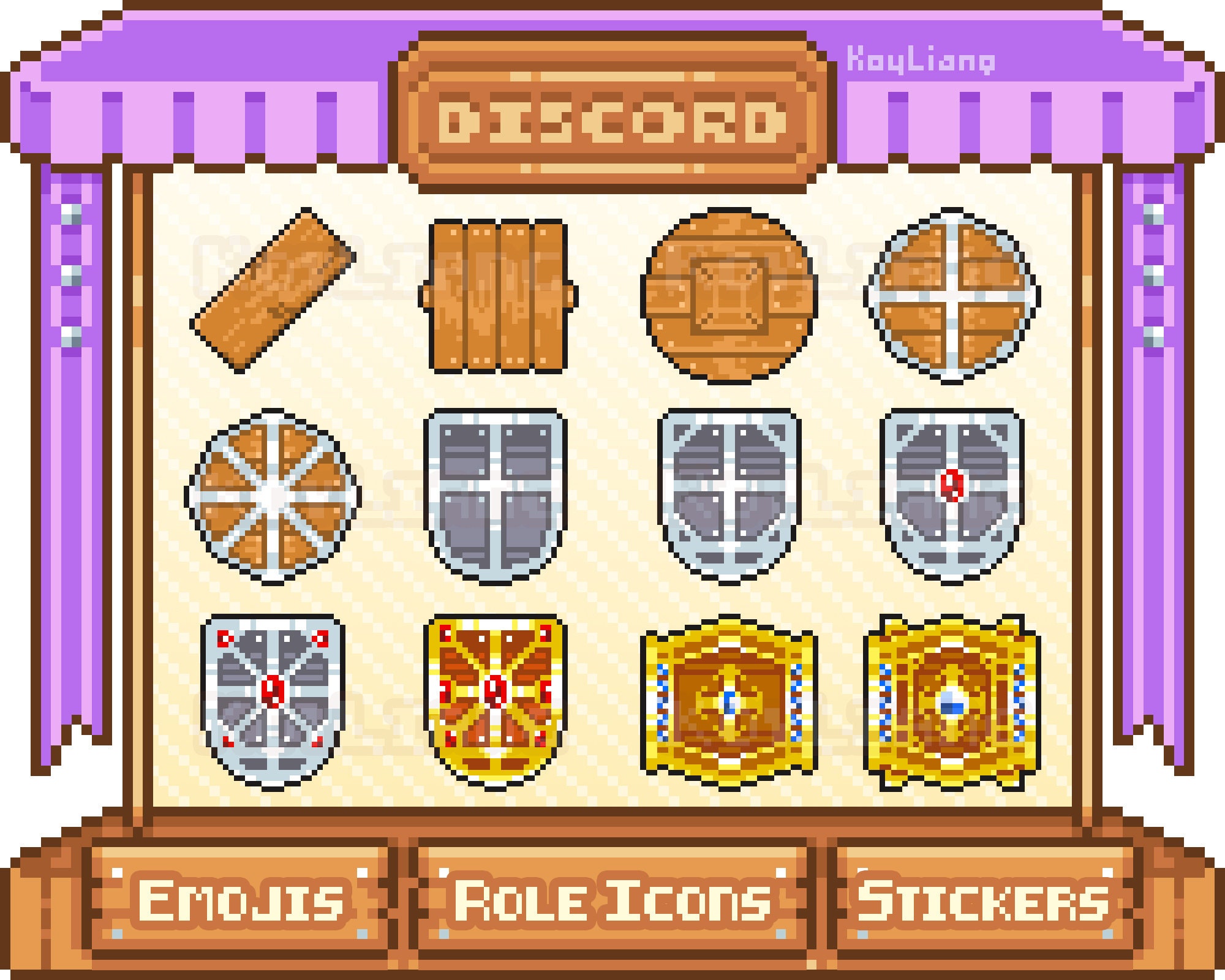 Discord Role Icons and Emojis Bundle Download Pixel Shield - Etsy