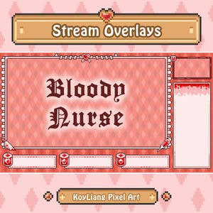 Bloody Nurse Stream Overlays Bundle, Gothic and Spooky Twitch Overlay ...