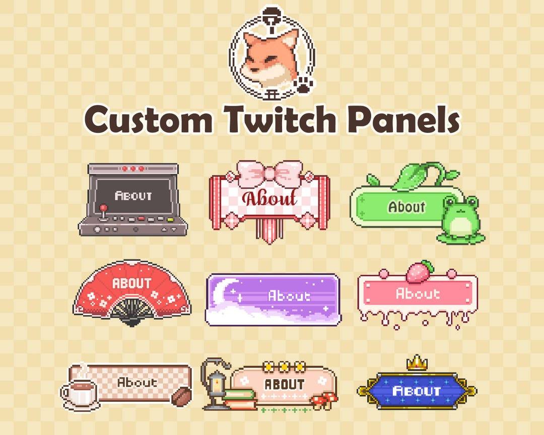 Custom Pixel Art Twitch Panels: Stream Channel Design - Etsy