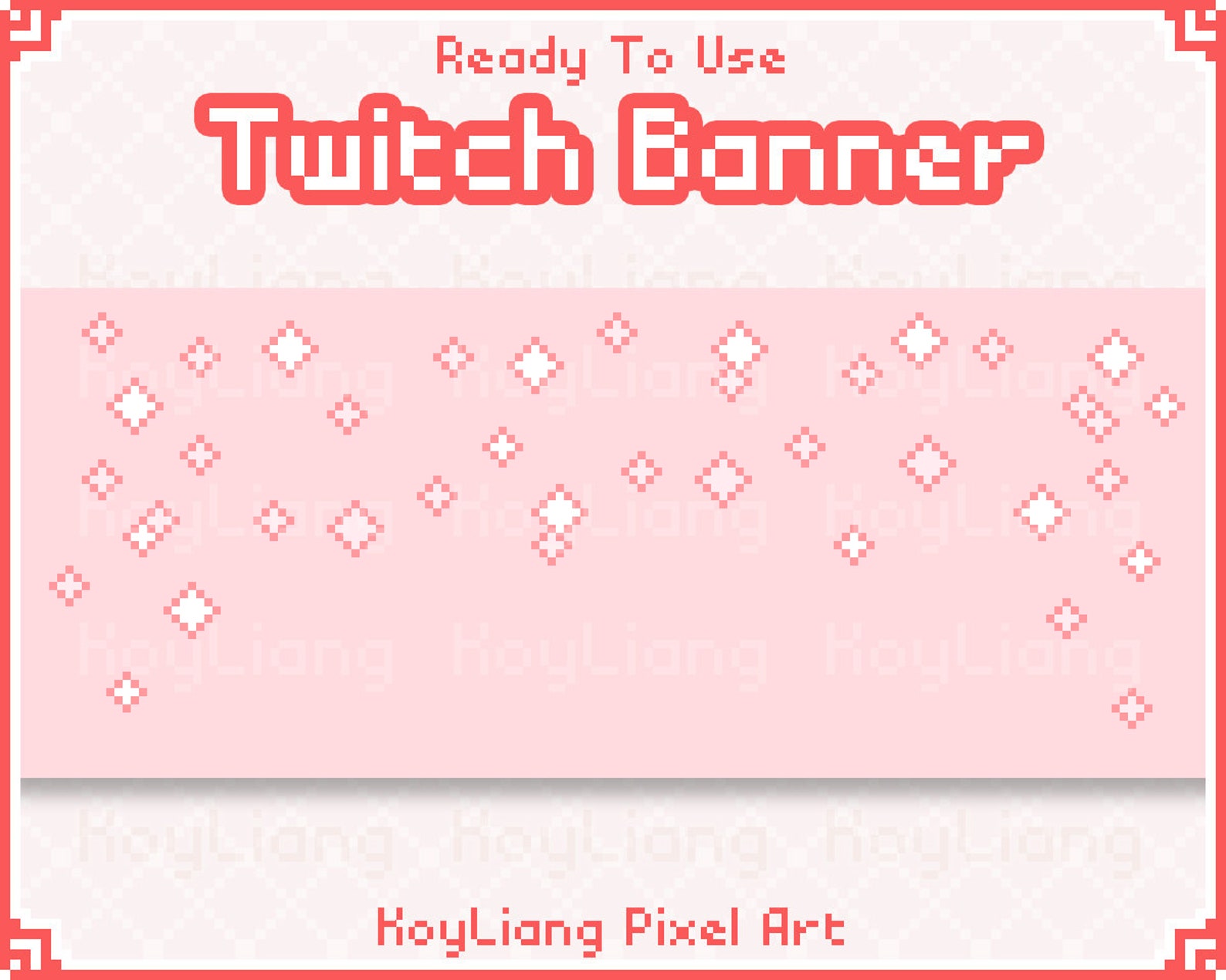 Twitch Banner Pink 3x Simple Banners Design Cute Pastel | Etsy