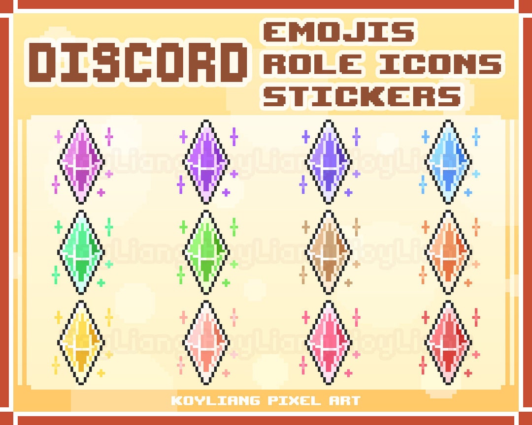 Shining Crystal Role Icons for Discord Server in 8bit Pixel Style ...