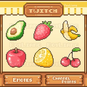 Fruit Emotes Package Digital Download, Apple Emote in Pixel Art Style ...