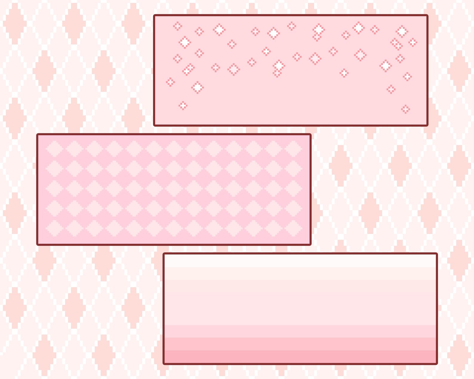 Pink Pixel Art Twitch Banner Pack (1200x480 PNG) - Etsy