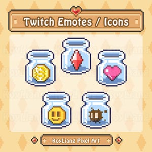 Pixel Tip Jar Emotes: Twitch Streamer Donation Icons - Etsy