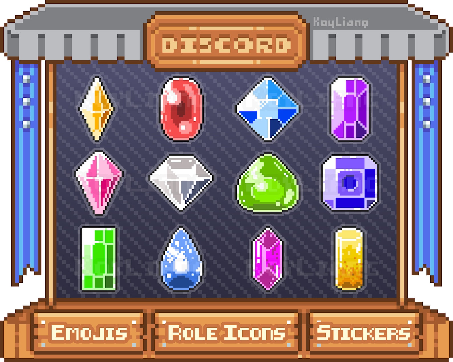 Crystal Emojis and Stickers in Pixel Art Style for Discord - Etsy