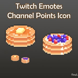Pancake Emotes Package for Twitch, Sweet Food Icons in Pixel Art Style ...