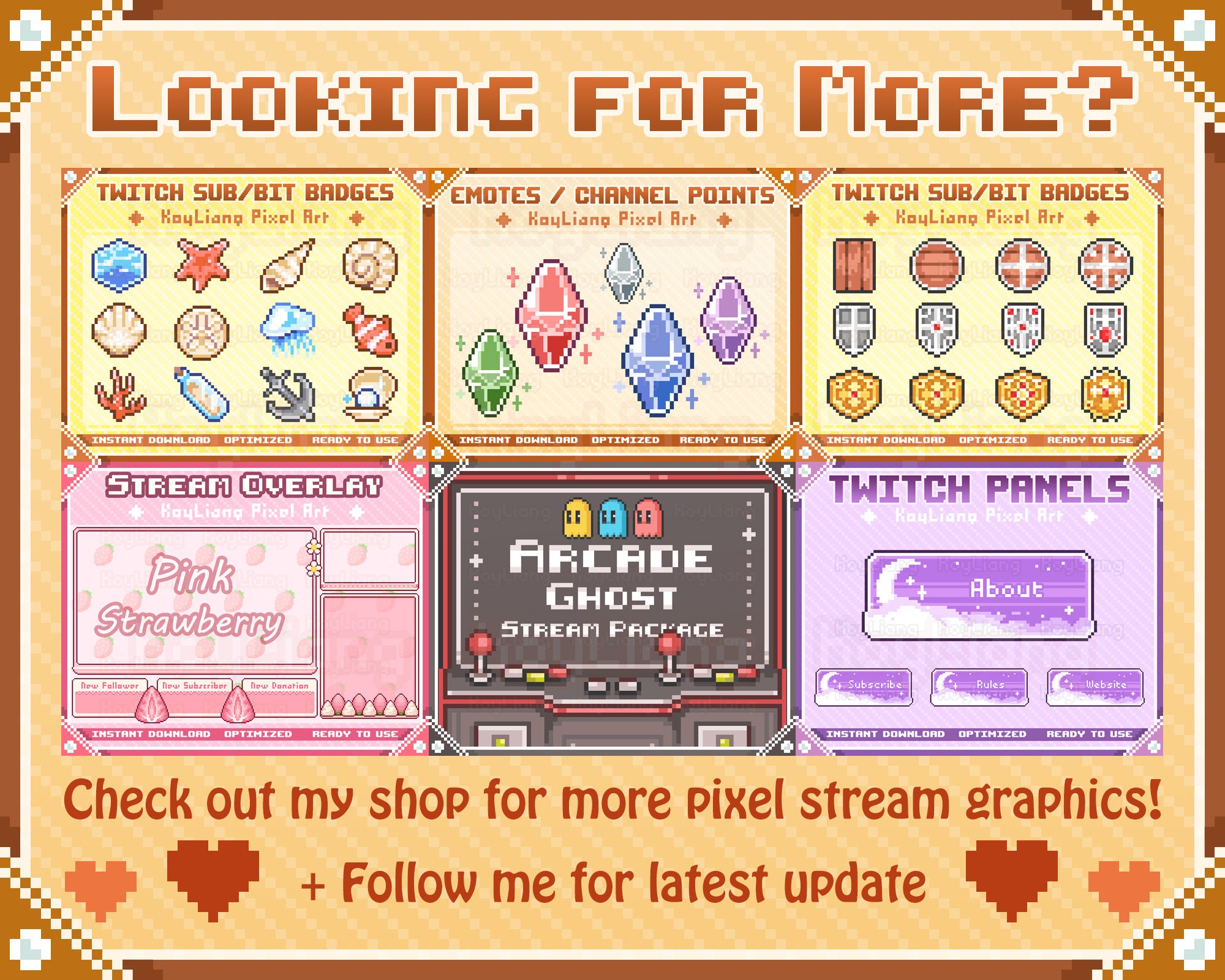 Twitch Sub Badges & Bits Tier Badges - Cute Pixel Art, Money Symbols ...