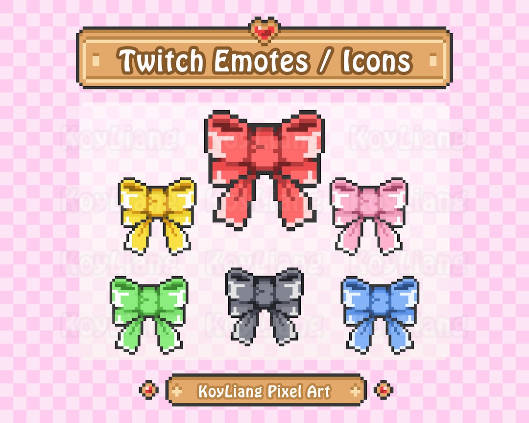 Colorful Ribbon Twitch Emotes - Bow Channel Points Icon - Twitch Reward ...