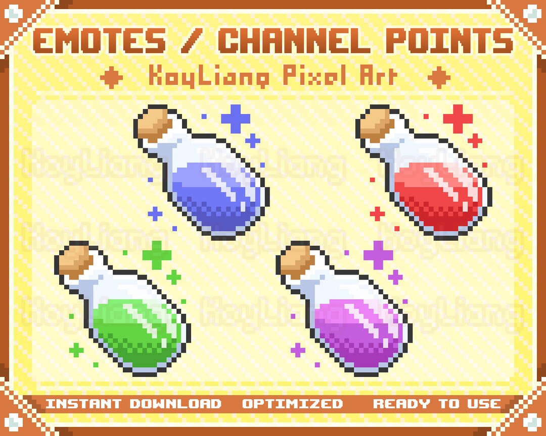 Twitch Emotes in Cute Pixel Style, Channel Points Icon, Glass Jar ...