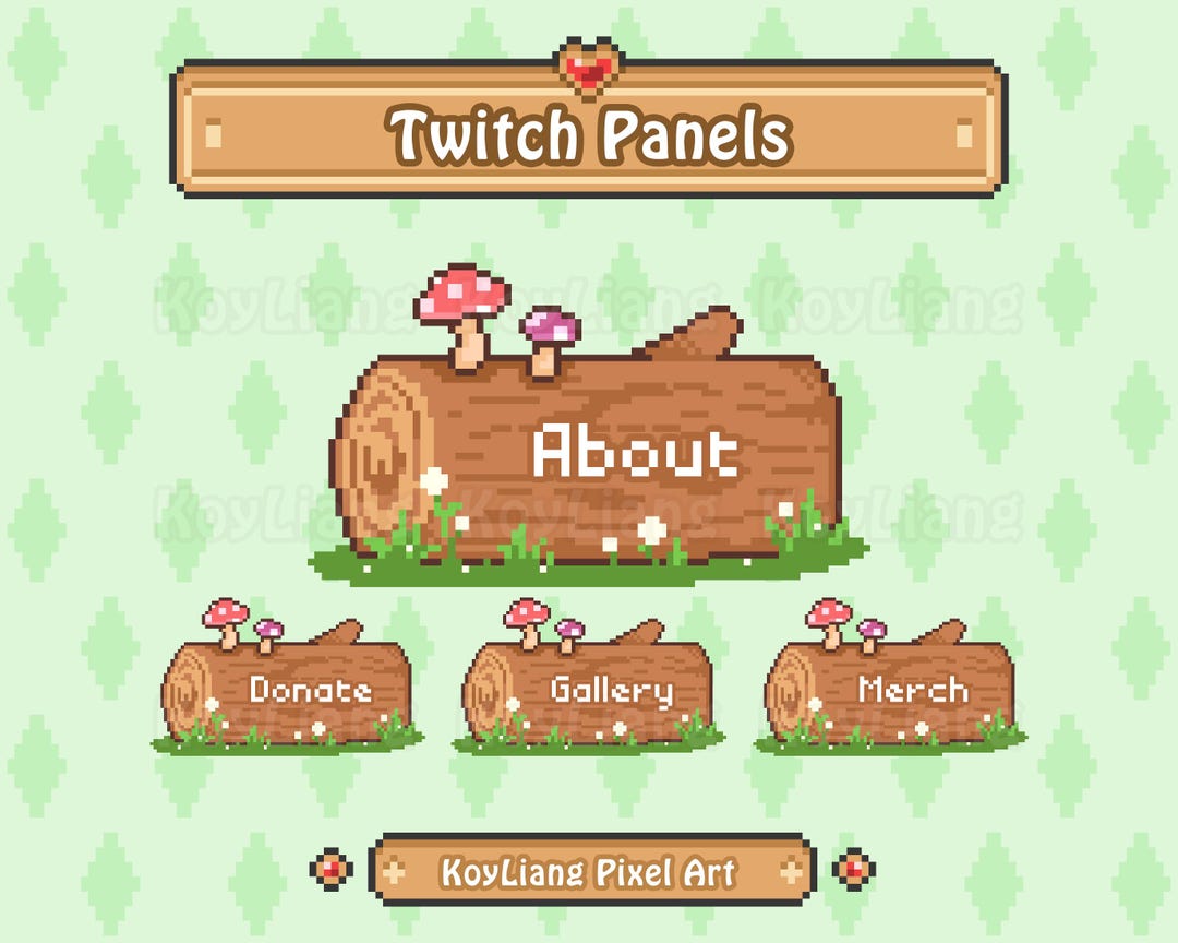 Buy Forest Twitch Panels | Pixel Art Stream Overlay, 32-piece Set ...