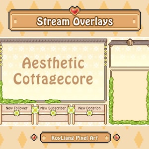 Cottagecore Twitch Stream Overlays: Pixel Art Garden Layout - Etsy